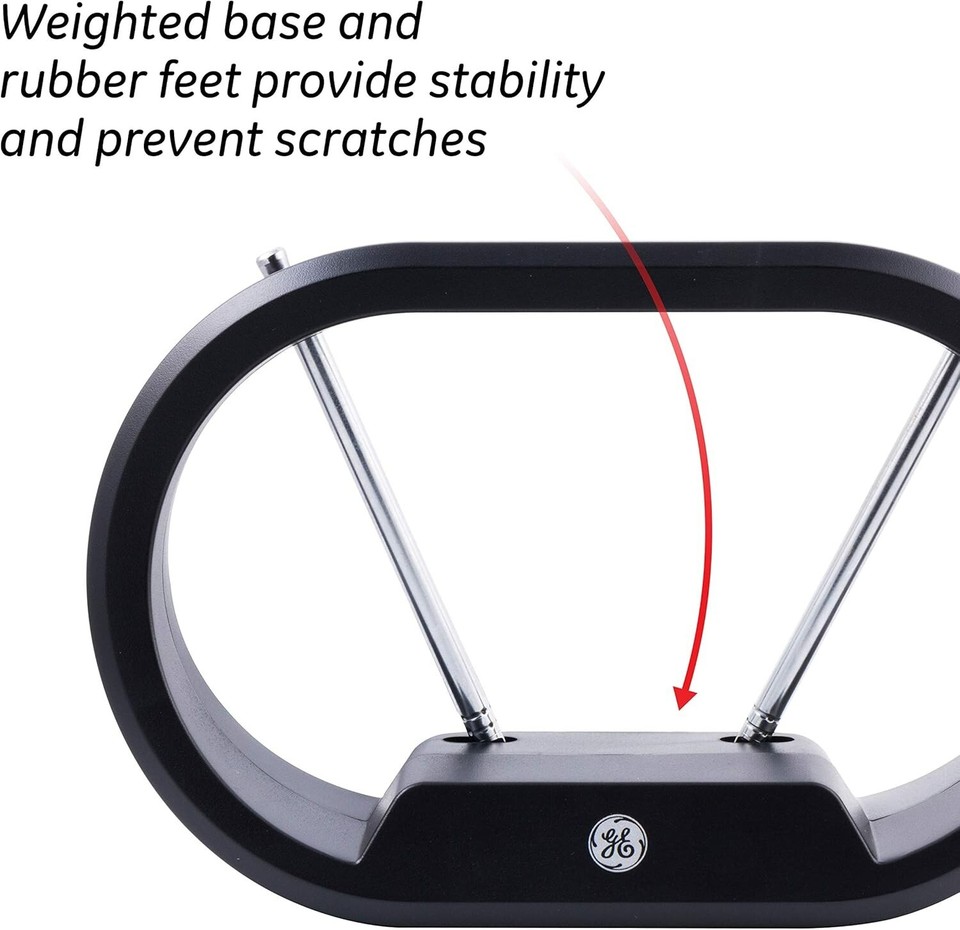 GE Modern Loop Rabbit Ears Indoor TV Antenna, 4K and hdmi cable | eBay