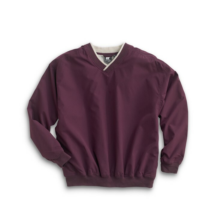 White Bear Microfiber Windshirt Pullover Long Sleeve V-Neck Golf Wind ...