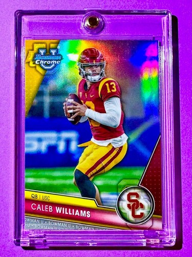 Caleb Williams RARE SILVER REFRACTOR ROOKIE BOWMAN CHROME UNIVERSITY RC ...