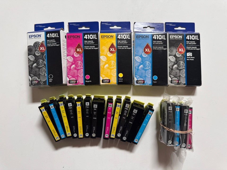 21 GENUINE EPSON 410XL INK CARTRIDGES, PACK FOR EPSON EXPRESSION XP ...