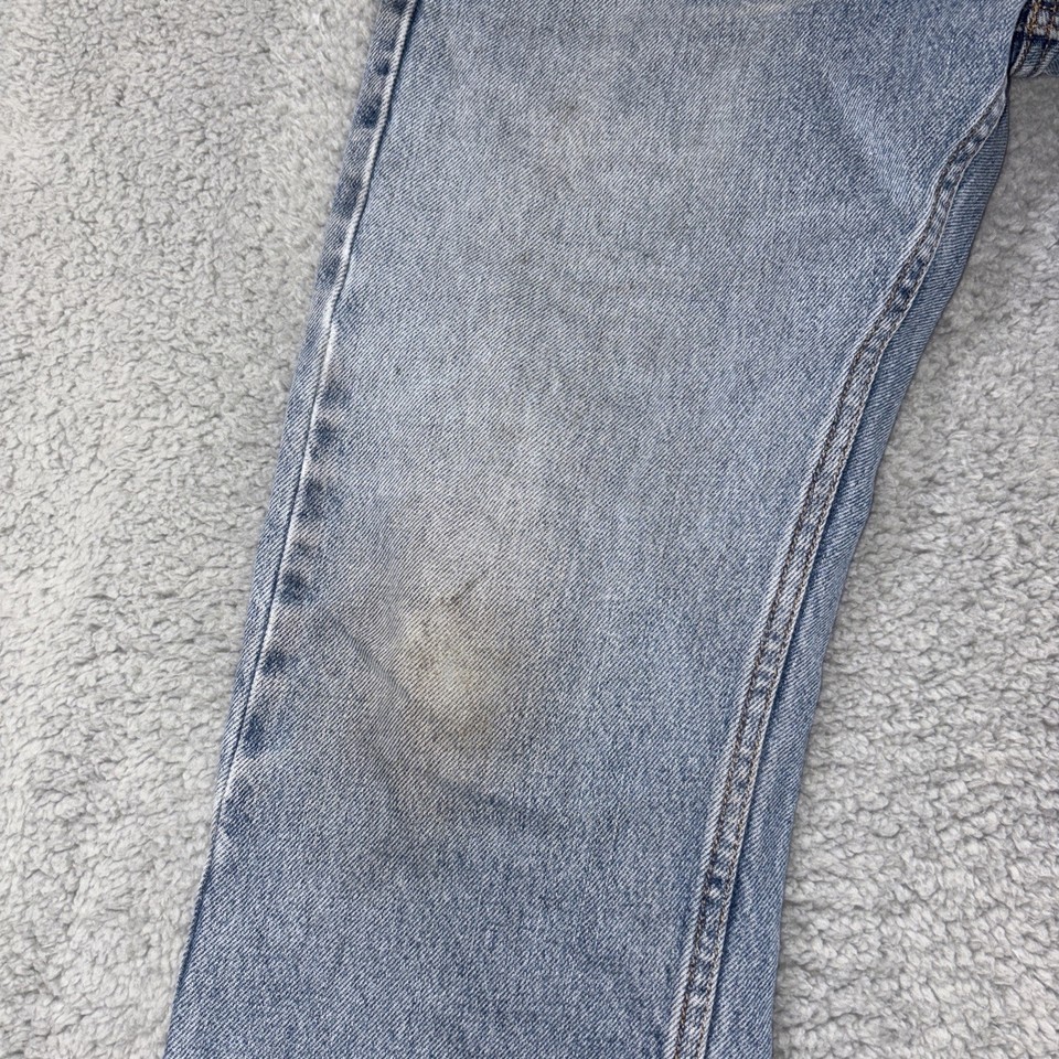 Levis 505 Jeans Mens 32x30 Regular Fit Light Wash Denim Worn Workwear ...