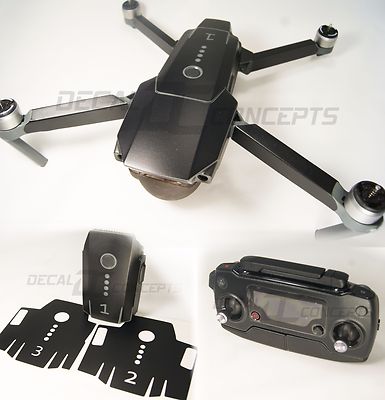 DJI Mavic Flat Black Full Graphic Wrap kit - Decal Skin Sticker Pro ...