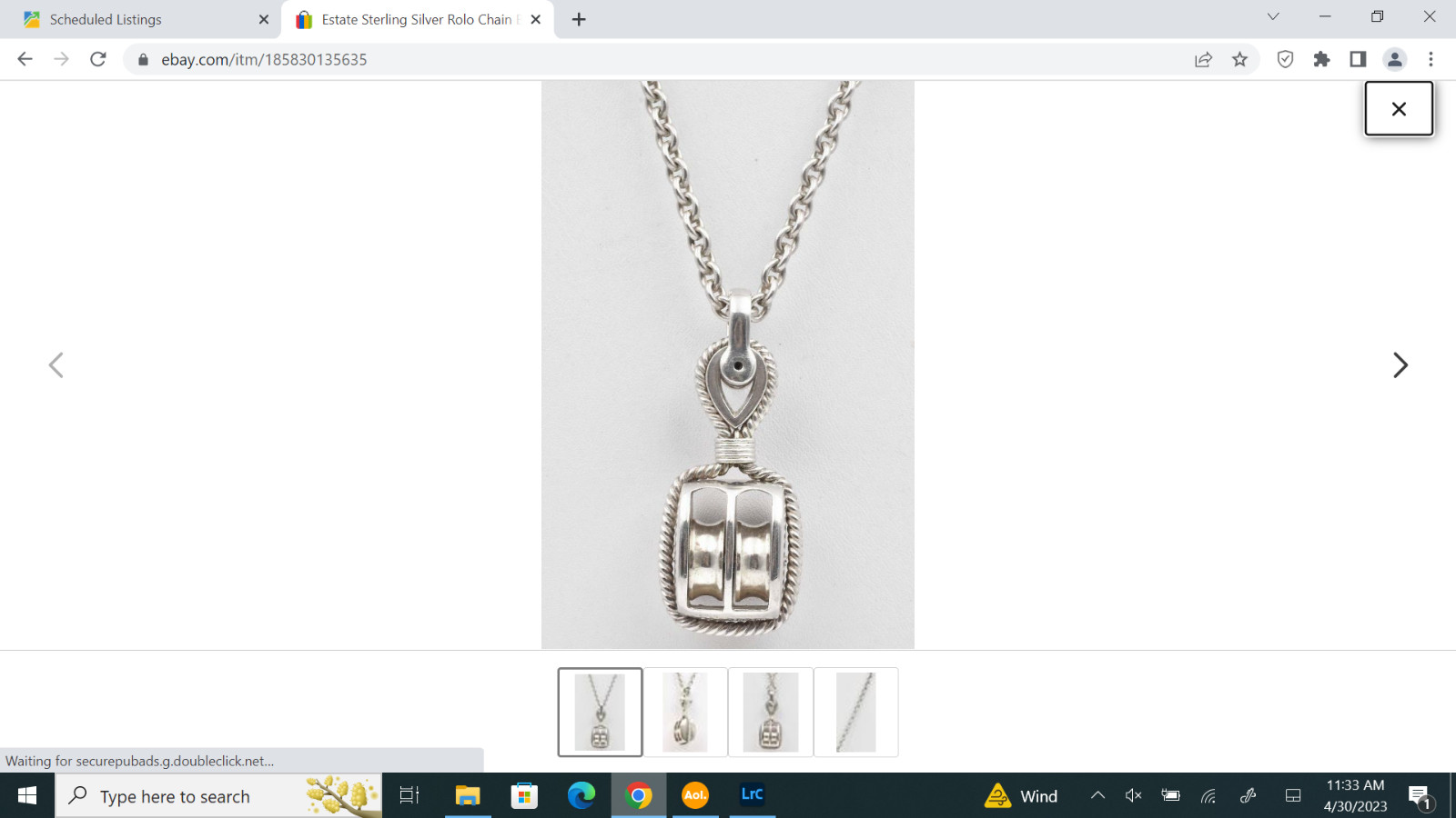 Estate Sterling Silver Rolo Chain Block & Tackle Winc… - Gem