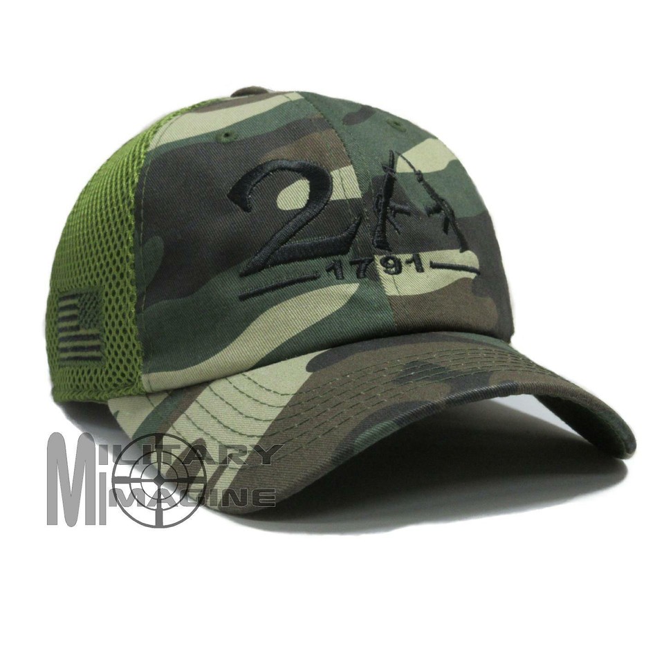 2nd Amendment 1791 American Flag 2A Hat 15 Colors Micro Mesh Tactical ...