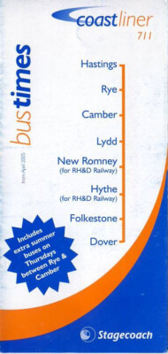Stagecoach East Kent Bus Timetable (N050455) 711 Dover Lydd Hastings ...