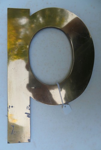 Large Vintage Solid Brass Letter “p” from English Trade Sign c. 1930 ...