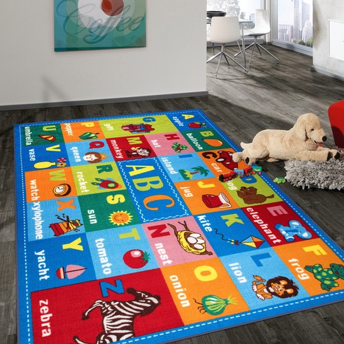 Rugshop Kids Rugs School Classroom Bedroom Educational ABC Food Non ...