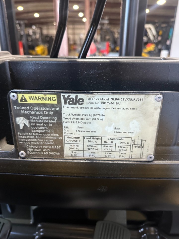 2011 Yale Propane Forklift GLP040 | eBay