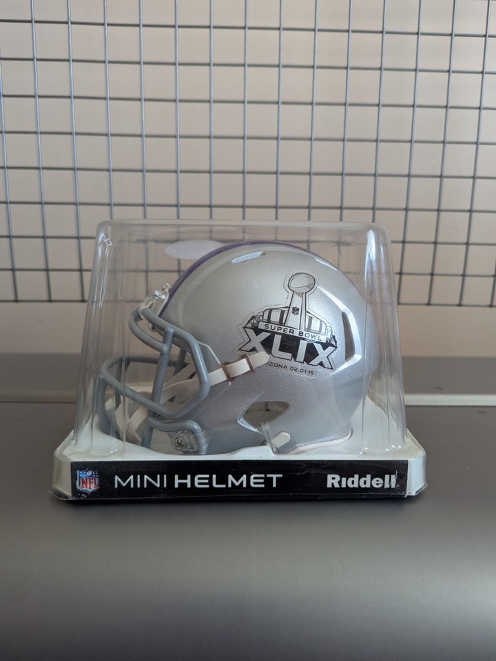 Super Bowl XLIX Patriots Seahawks Riddell Speed Mini Football Helmet | eBay