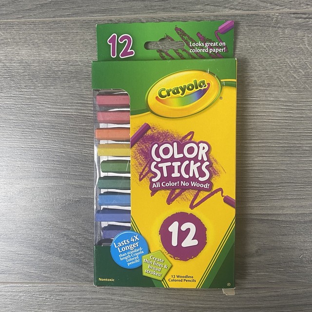 Crayola Color Sticks Woodless Colored Pencils 12 Assorted Colors for ...
