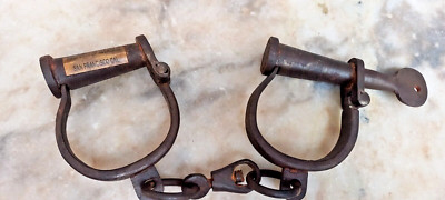 Property Of Alcatraz Prison Adjustable Handcuffs Iron Cuffs key | eBay