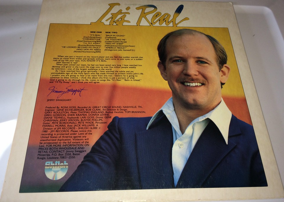 John Starnes Its Real Vinyl Southern Gospel Music Record Album LP 22S33 ...