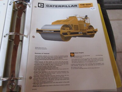 Caterpillar CB-514 Double Drum Vibratory Compactor Brochure 4 Page | eBay