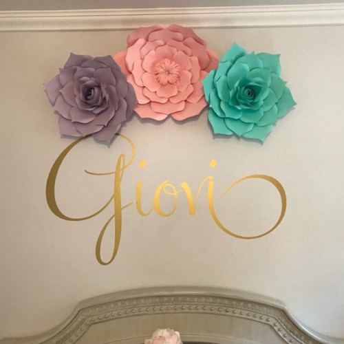 Custom Fancy Swash Cursive Your Words Name Wall Door Sticker Nursery ...