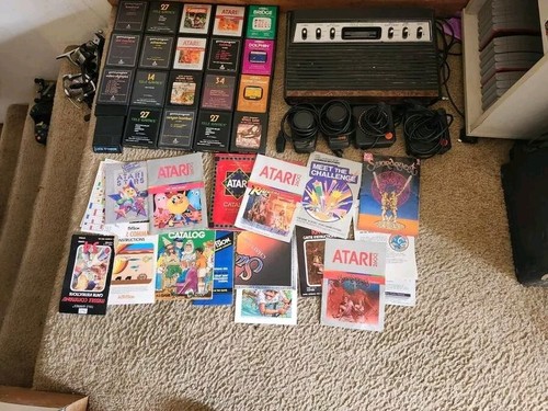 ATARI 2600 + 25 Games Sears Tele-Games Video Arcade Console Heavy Sixer ...