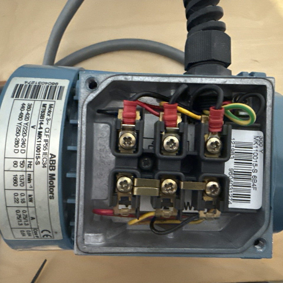 ABB MT63B14-4 MK110015-S 0.18kW 3 PHASE AC Electric Motor Star Delta ...