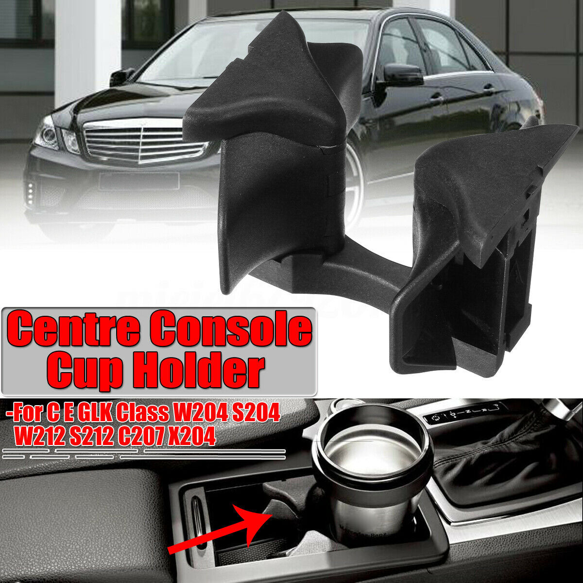 Center Console Drink Cup Holder Insert Divider For Mercedes-Benz W204 ...