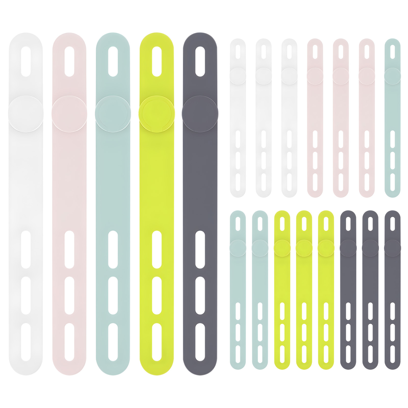 20pcs Computer Reusable Silicone 5 Colors Fastener Cable Ties Wire ...