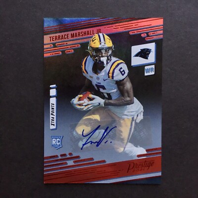 Terrace Marshall Jr 2021 Prestige Xtra Points Red Auto Rookie #216 ...