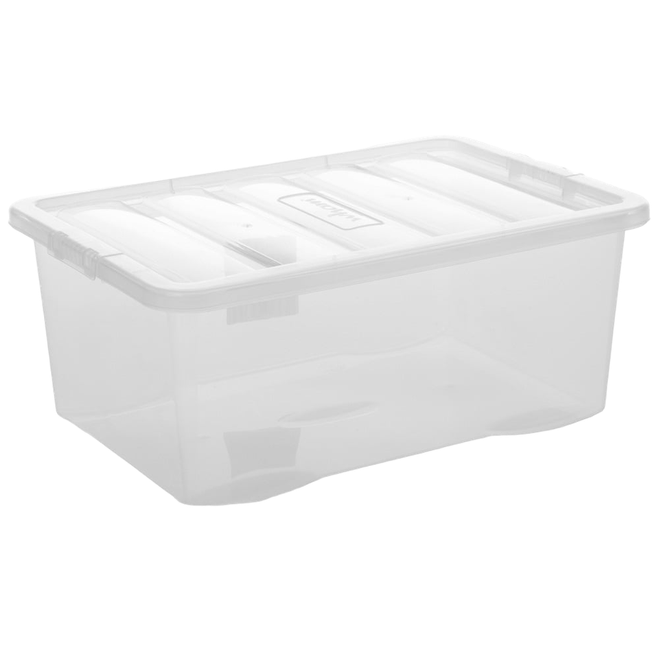 4L-80L Clear Plastic Storage Boxes With Lids Home Office Kitchen ...