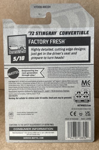 Hot Wheels ‘72 Corvette Stingray Convertible HW Factory Fresh Diecast ...
