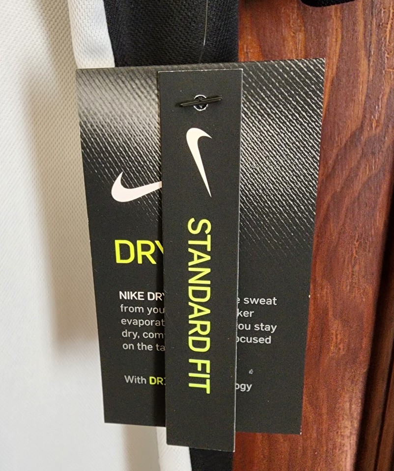 Nike Dri-Fit Victory Color Block Polo Golf Shirt Black White Men's XL ...