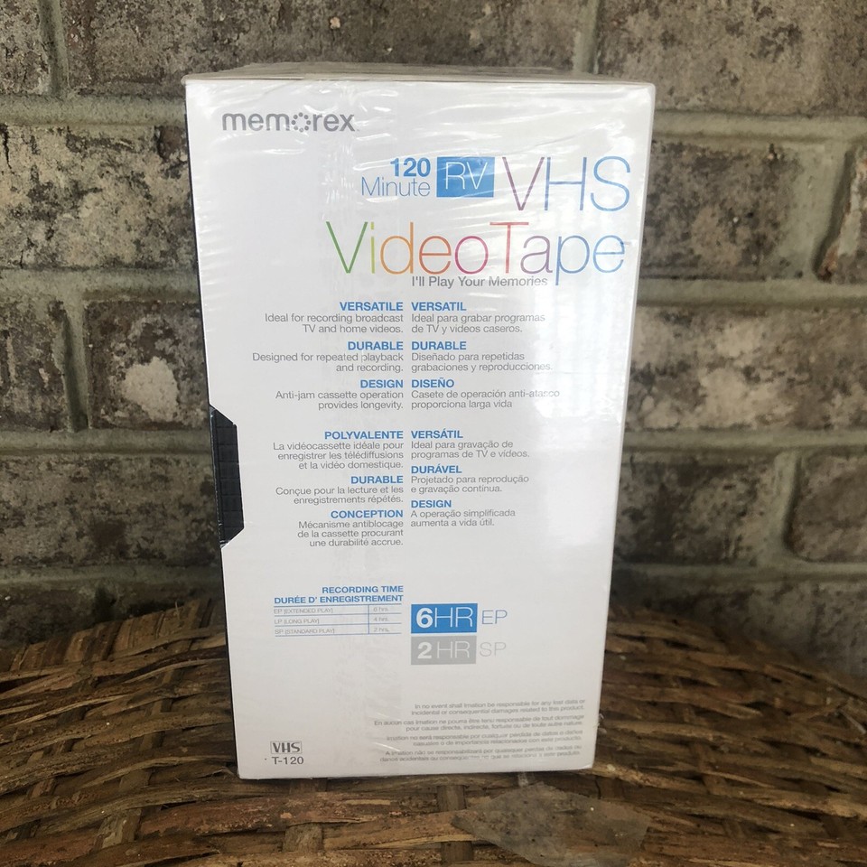 Memorex VHS Video Tapes Pack of 5 Blank T-120 120 Min RV VCR NEW ...