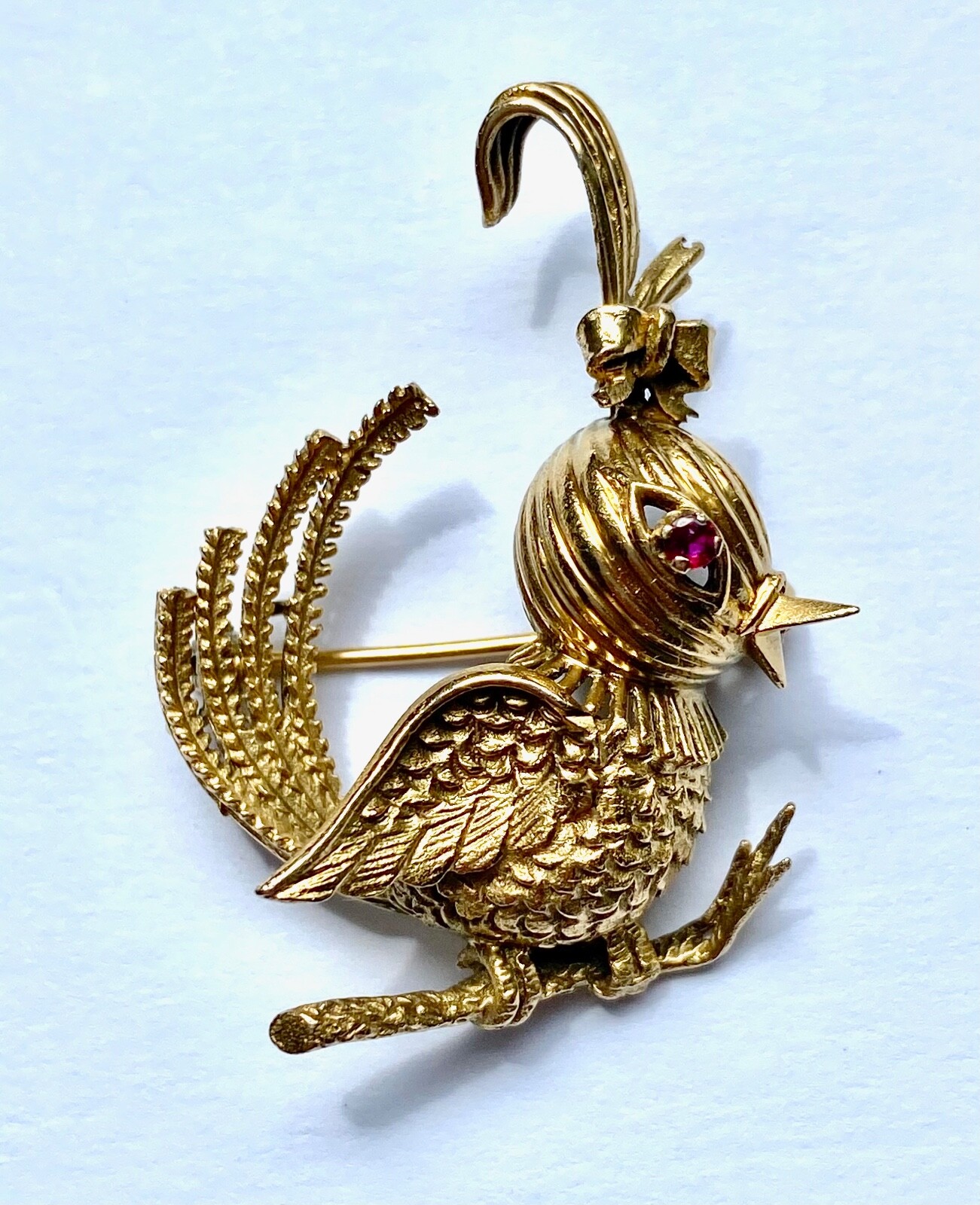 Vintage 14K Solid Yellow Gold Bird Brooch/Pin, 7.17 G… - Gem
