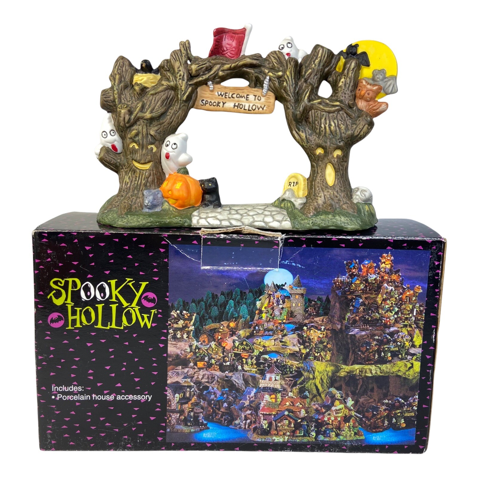 Spooky Hollow Halloween Village "Welcome to Spooky Hollow" Accessory | eBay
