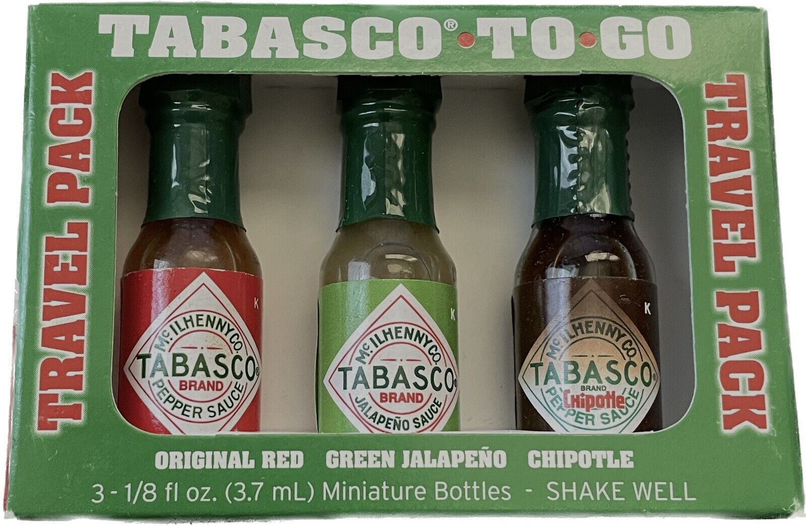 Tabasco Mini To Go Travel Gift Pack: Original Red, Green Jalapeno ...