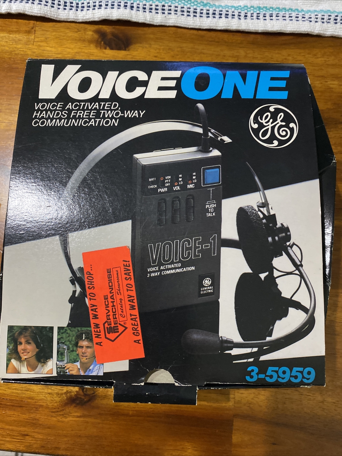 Vtg GE Voice One 3 5959 Voice Activated PTT 2 Way Radio Walkie Talkie vtg-ge-voice-one-3-5959-voice-activated-ptt-2-way-radio-walkie-talkie