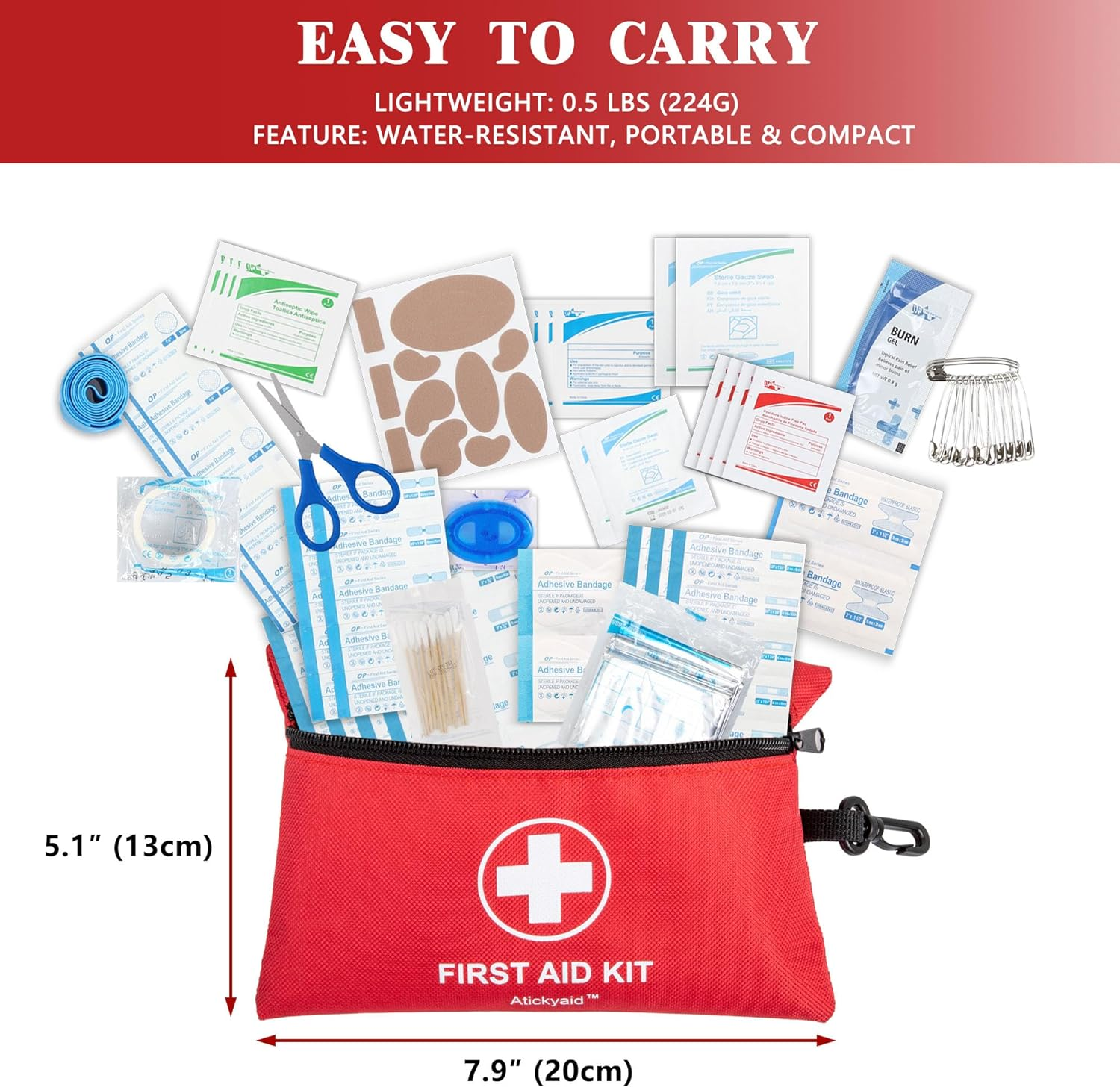 Mini First Aid Kit - 140 Piece Small First Aid Medical Kit for Car ...
