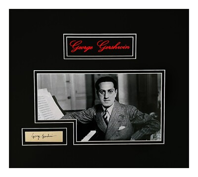 George Gershwin Autograph Document Cut Museum Framed Ready to Display ...