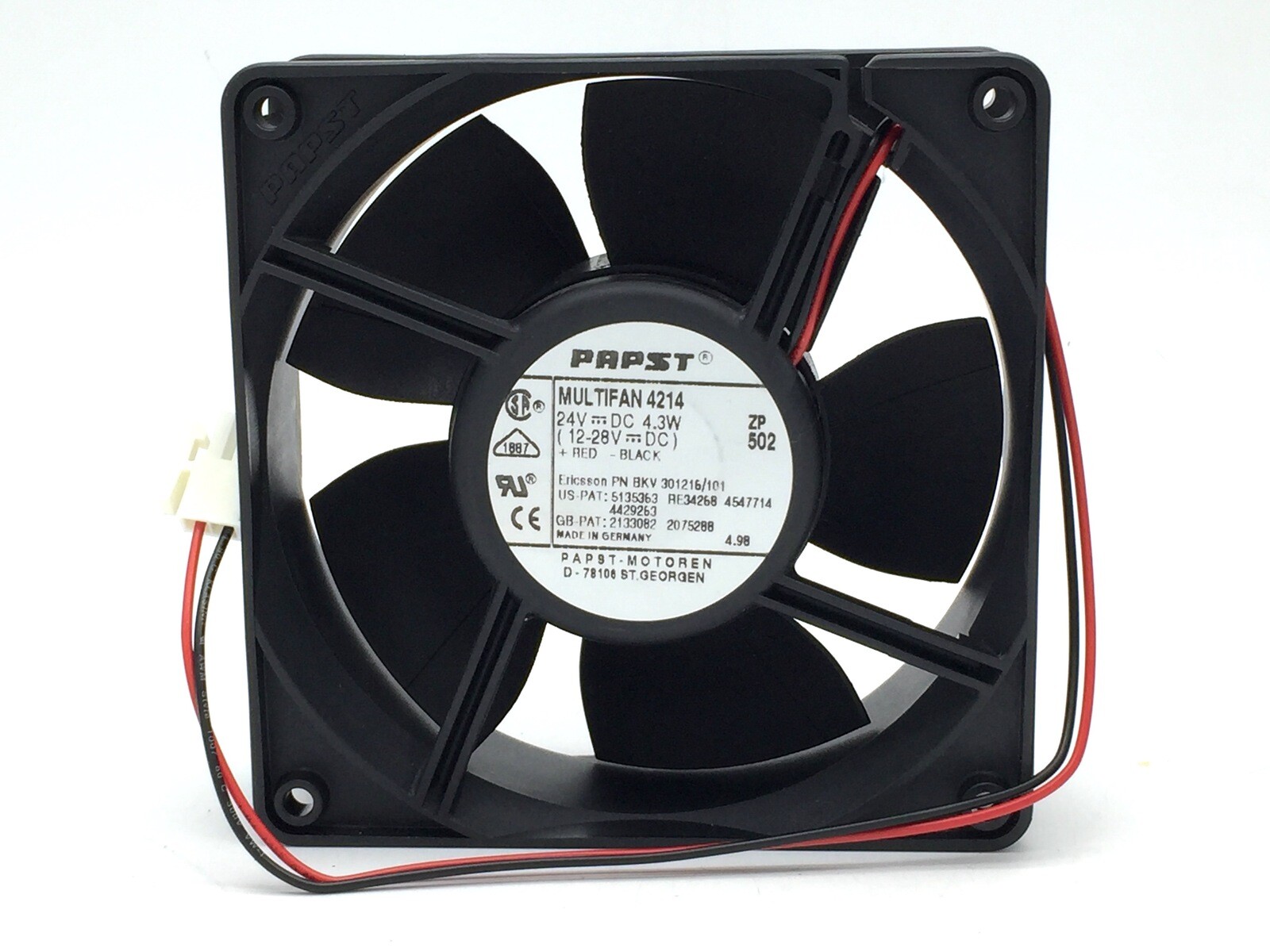 EBM Papst 4214 Multifan 2-Wire Axial Fan 24V DC 4.3W 12-28V DC 119 x ...