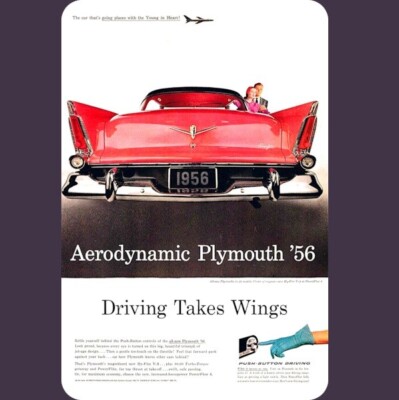 1956 Plymouth: Driving Takes Wings **Vintage Ad Reproduction Tin Sign ...