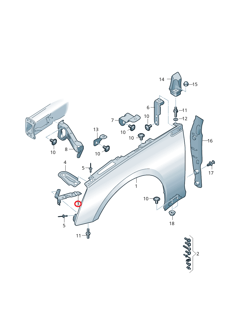 NEW GENUINE AUDI A5 F5 FRONT FENDER BUMPER BUIDE BRACKET RIGHT O/S ...