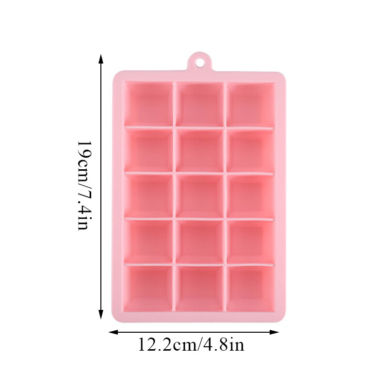 15 Grids Silicone Ice Cube Tray Lid Large Mould Mold Giant DIY Maker ...
