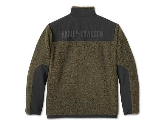 HARLEY DAVIDSON MEN'S FULL ZIP SHERPA COAT JACKET GREEN/BLACK (XXL ...