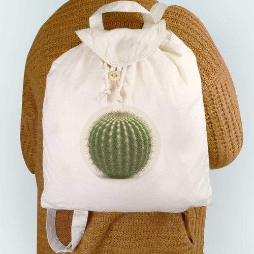 'Round Cactus' Canvas Rucksack / Backpack (RK00037827) | eBay