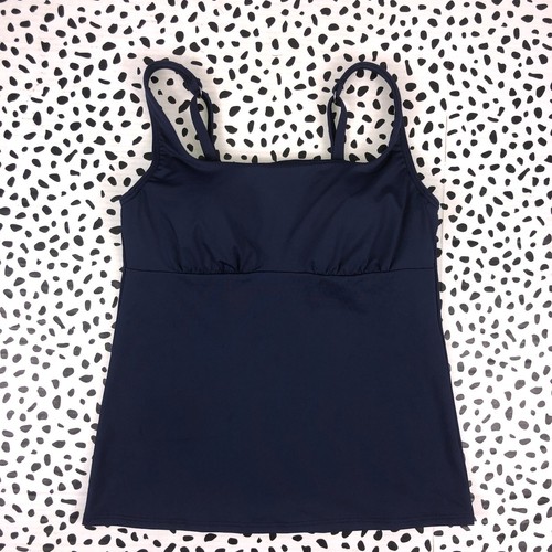 Lands End Navy Blue Square Neck Underwire Tankini SWIM TOP Reg. 6 ...
