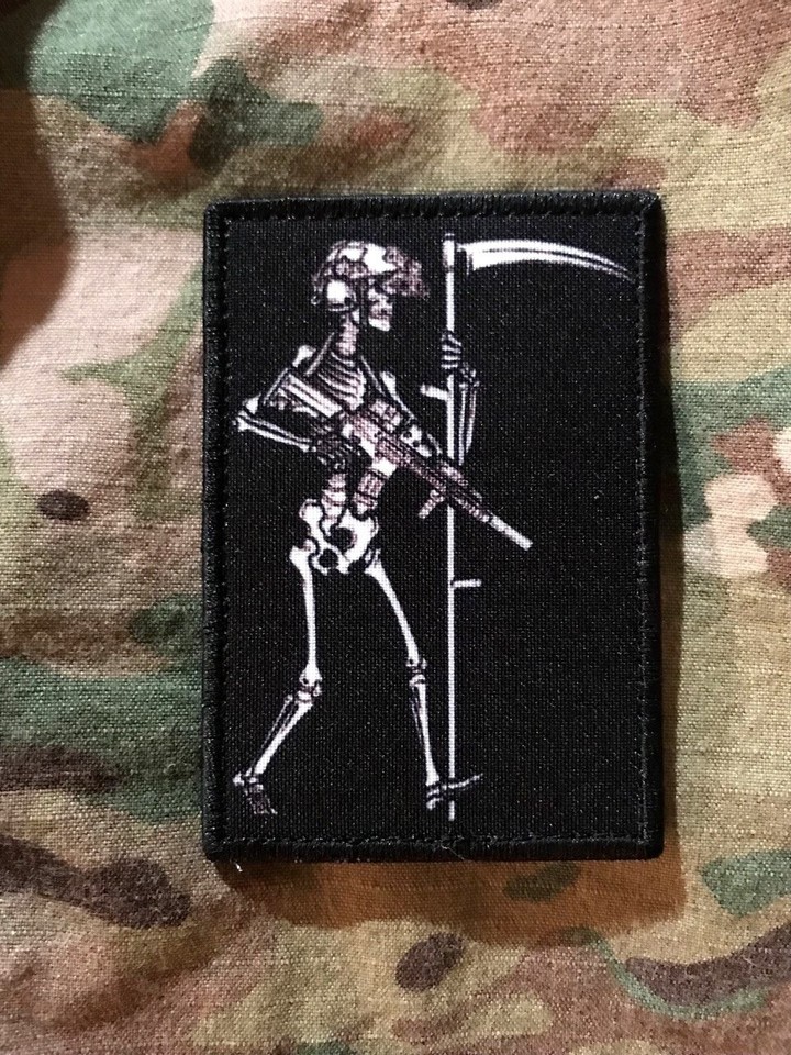 PVC military Morale Patch "Tactical Reaper" | Black & White Tactical ...