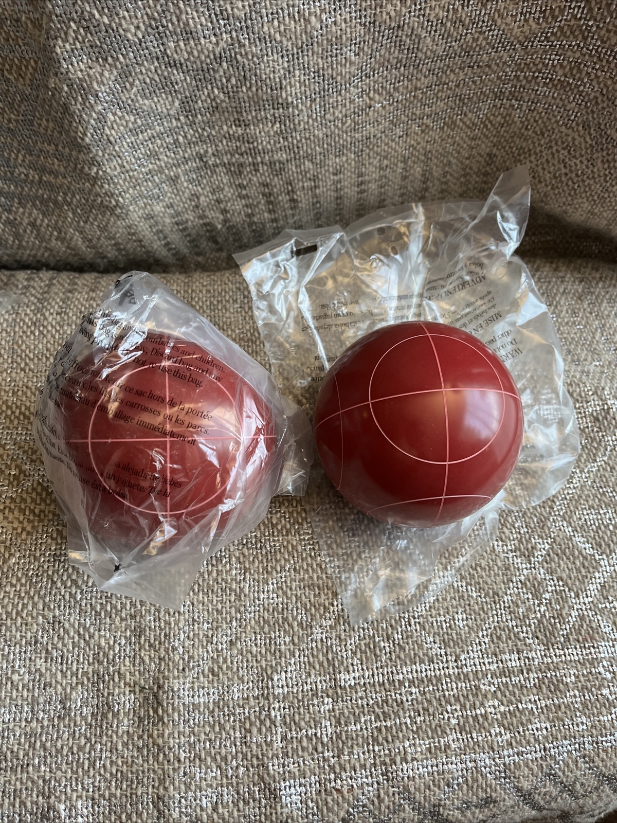 2 Red Bocce Ball Replacement - Circle Pattern • Weight is 2 Lbs. 5 Oz ...