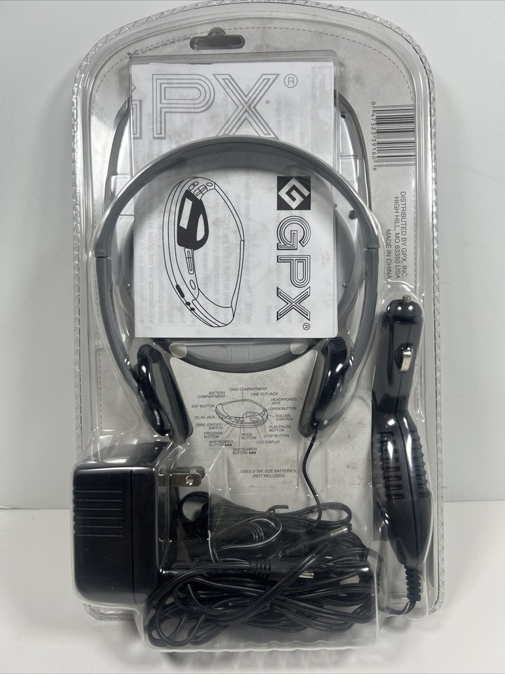 GPX Portable Cd Compact Disc Player C3916 Car Kit NEW SEALED Rare Vtg ...