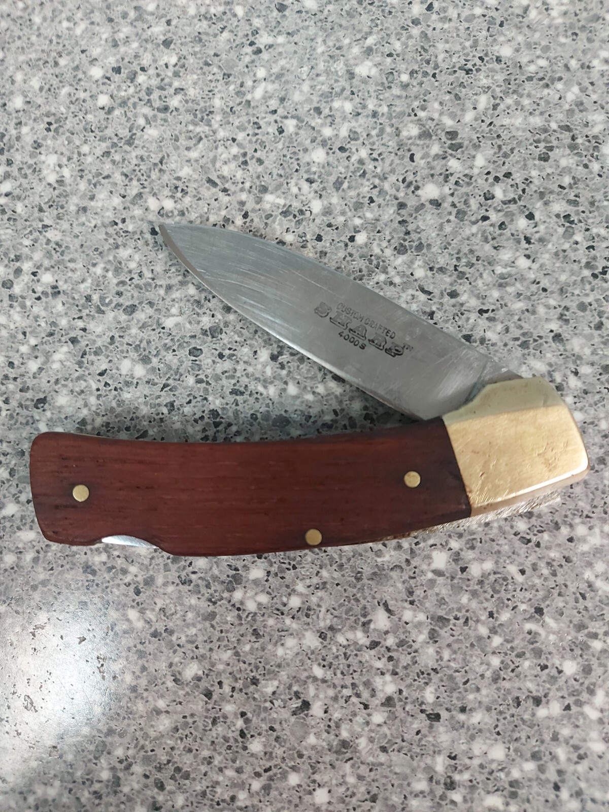 Custom Crafted Sharp 4000s Folding Lock Back Knife Wood Sides | eBay