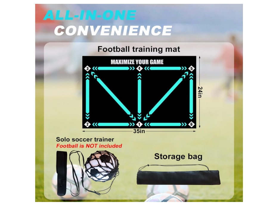 DOSKONA SOCCER Footstep Training Mat, 35 * 24IN, Soccer Skills Training ...