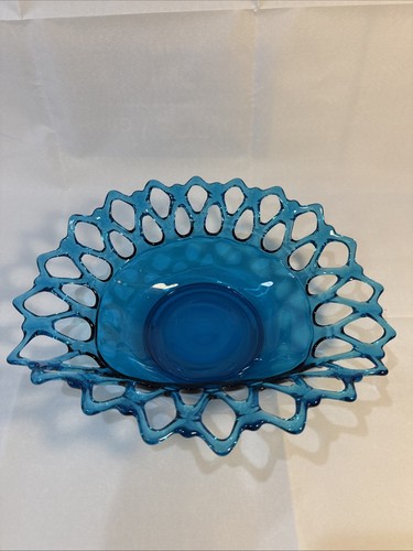 Vintage Westmoreland Dark Blue Mist Oval Glass Bowl 12” | eBay