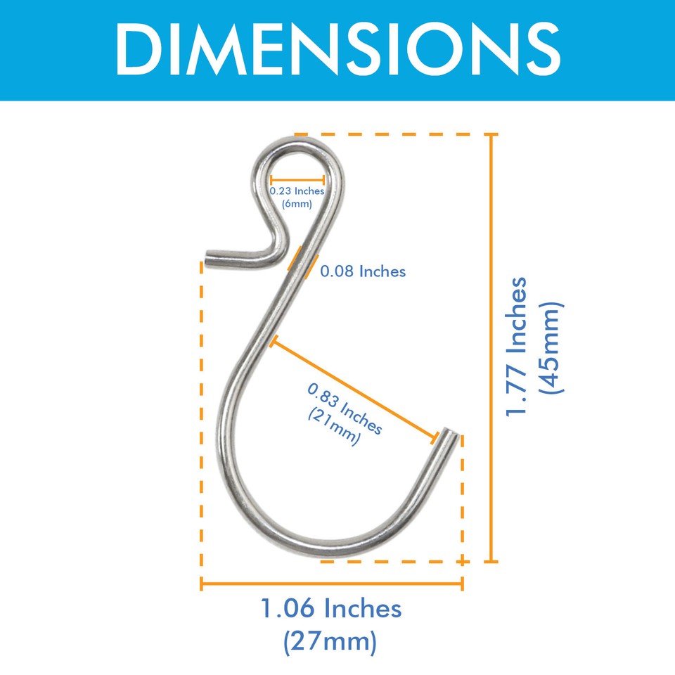 Small S Hooks Connectors Metal S Shaped Wire Hook Hangers Hanging Hooks ...