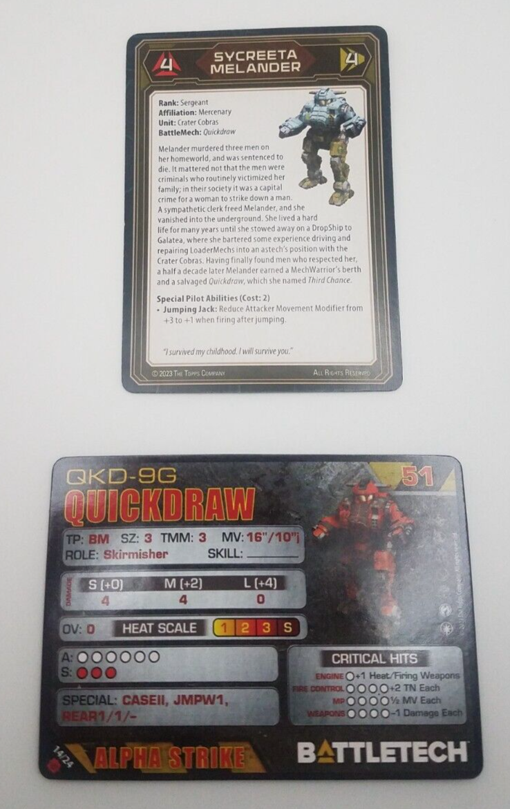 Battletech Mercenaries - Quickdraw *Mech & Cards* | eBay