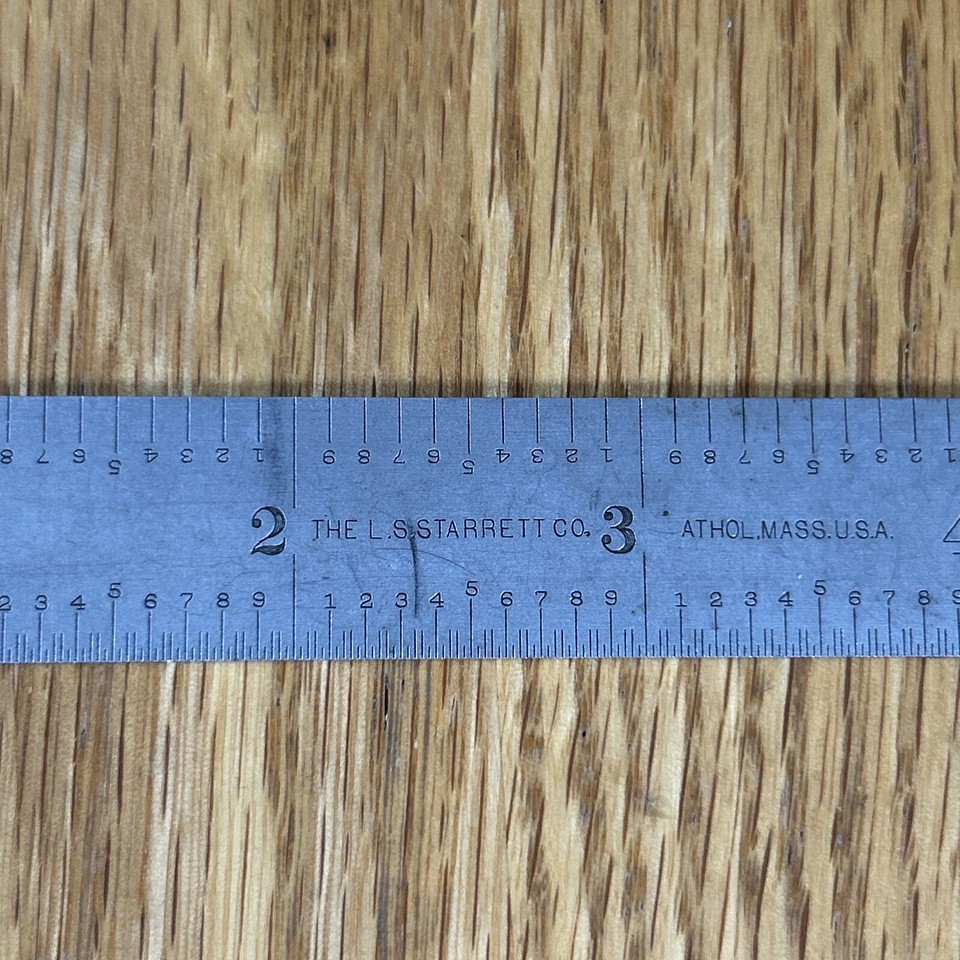 Vintage LS Starrett Co 6" Steel Ruler Athol Mass USA Machinist Rule ...
