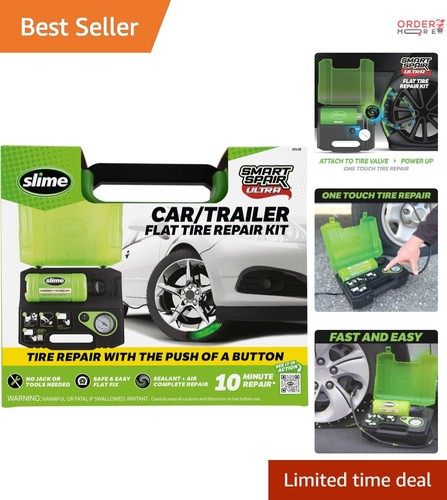 Flat Tire Repair Kit, Sealant & Air, 10 Min Fix, Car/Trailer, Quick ...